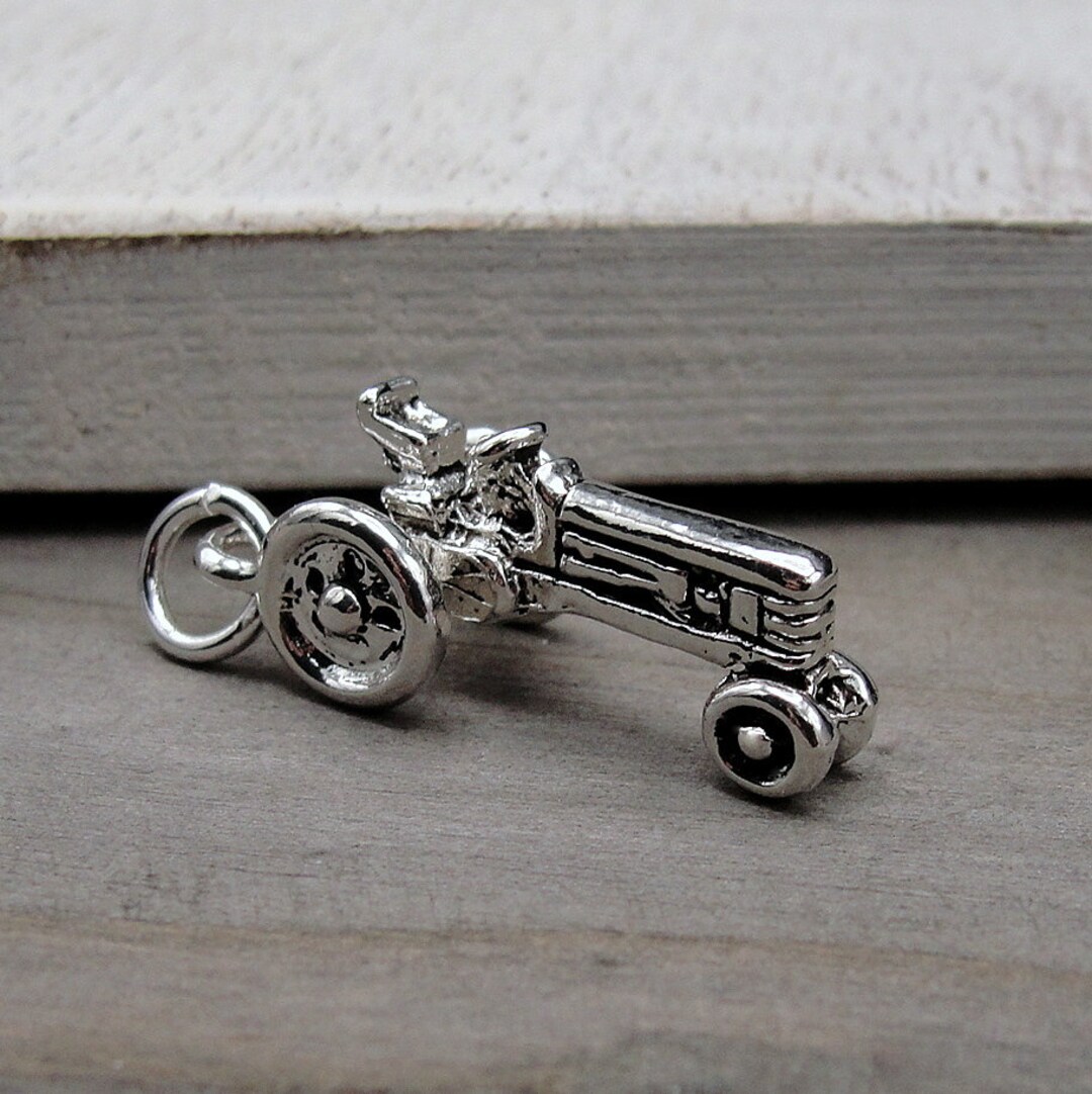 Tractor Charm, Silver Plated 3D Tractor Charm for Necklace or Bracelet ...