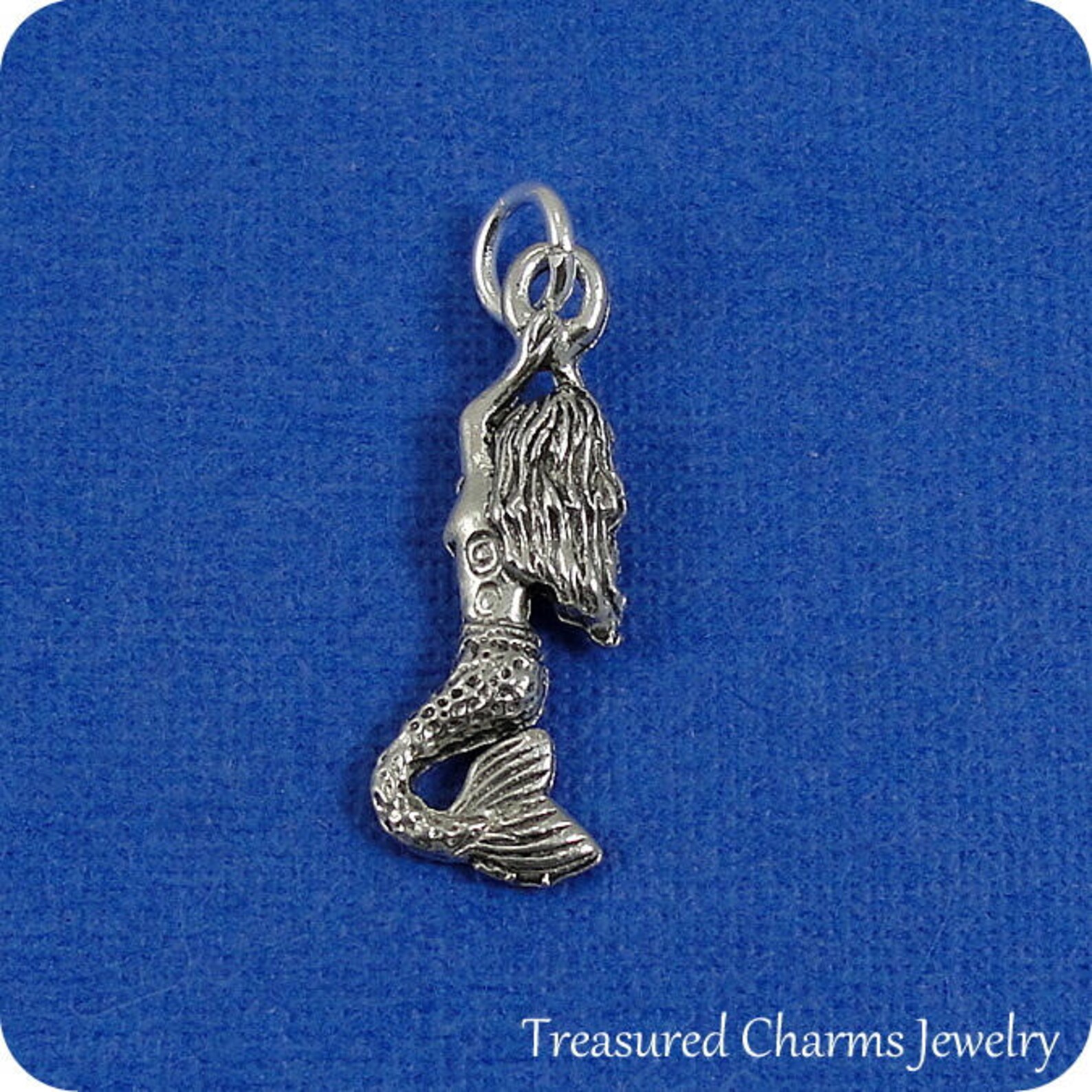 Mermaid Charm Silver Plated Ocean Mermaid Charm for Necklace - Etsy