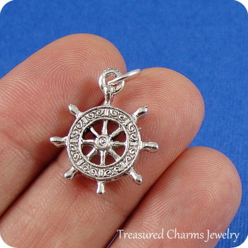 Ship Wheel Charm - Etsy