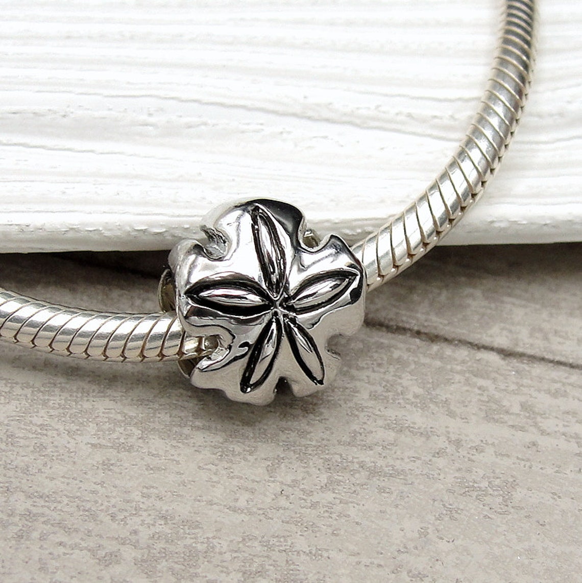 Sand Dollar European Bead Charm Silver Sand Dollar Bead for - Etsy