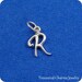 Script Letter R Initial Charm - Sterling Silver Cursive Letter R ...