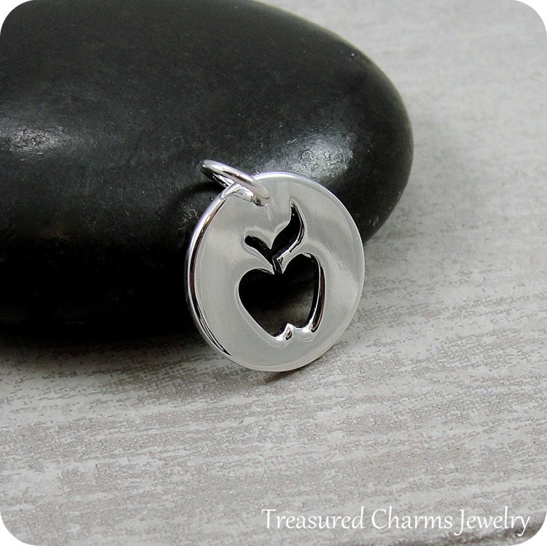 Sterling Silver Apple Charm Apple Pendant Apple Jewelry - Etsy