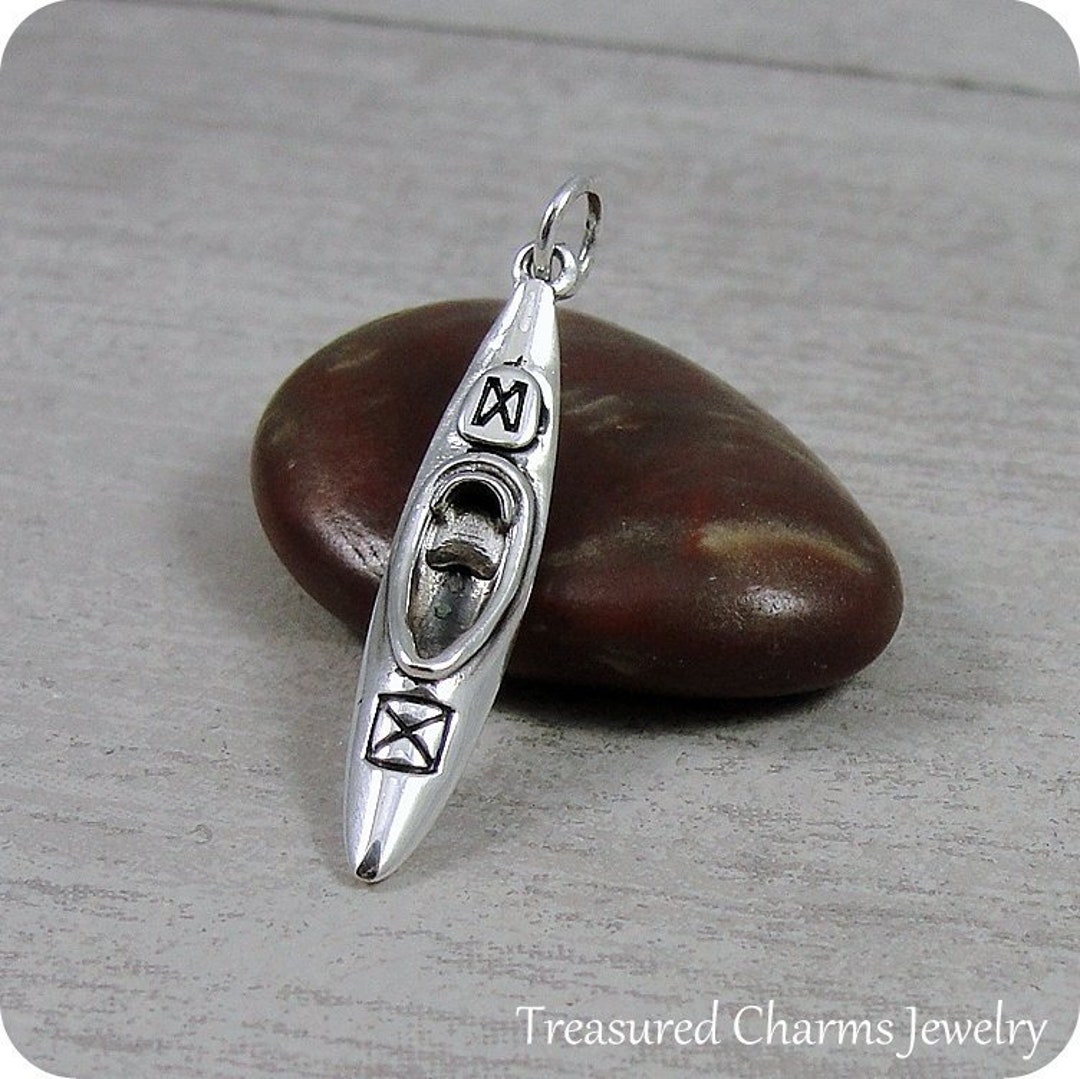 Sterling Silver Kayak Charm Kayak Pendant Canoe Charm - Etsy