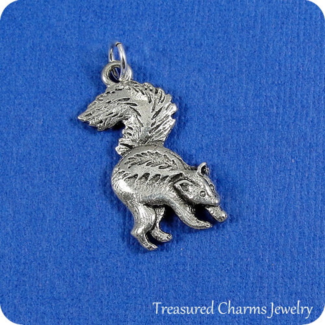 Skunk Charm Silver Plated Skunk Charm for Necklace or - Etsy