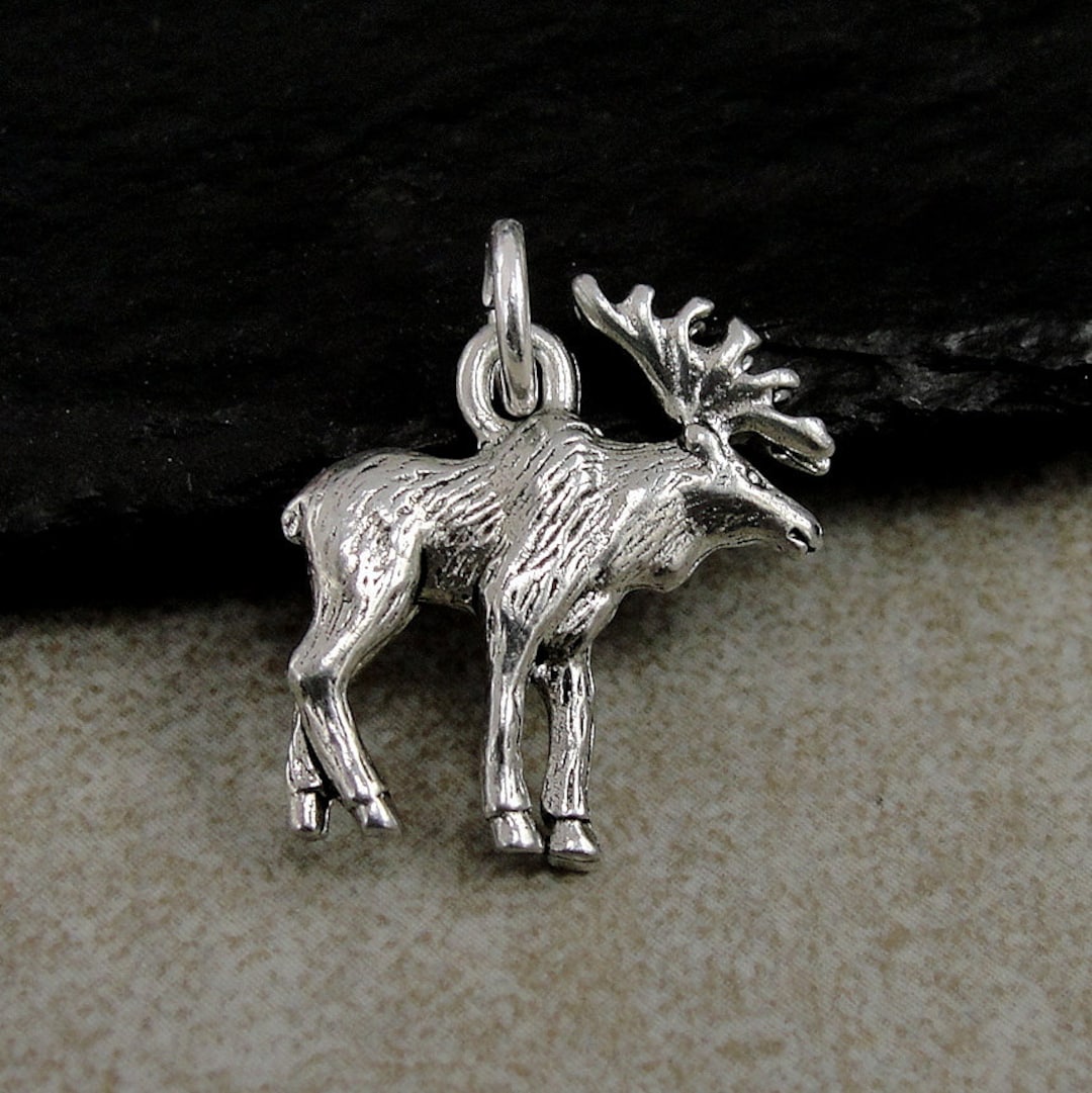 Moose Charm - Silver Plated Moose Charm for Necklace or Bracelet ...