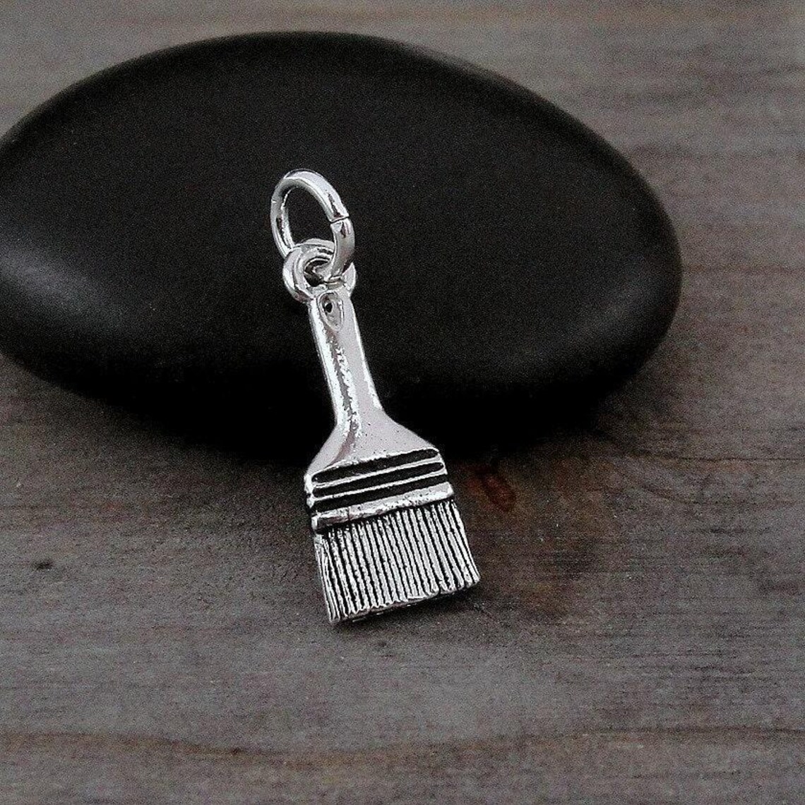 Paintbrush Charm - Silver Plated Paint Brush Charm for Necklace or ...
