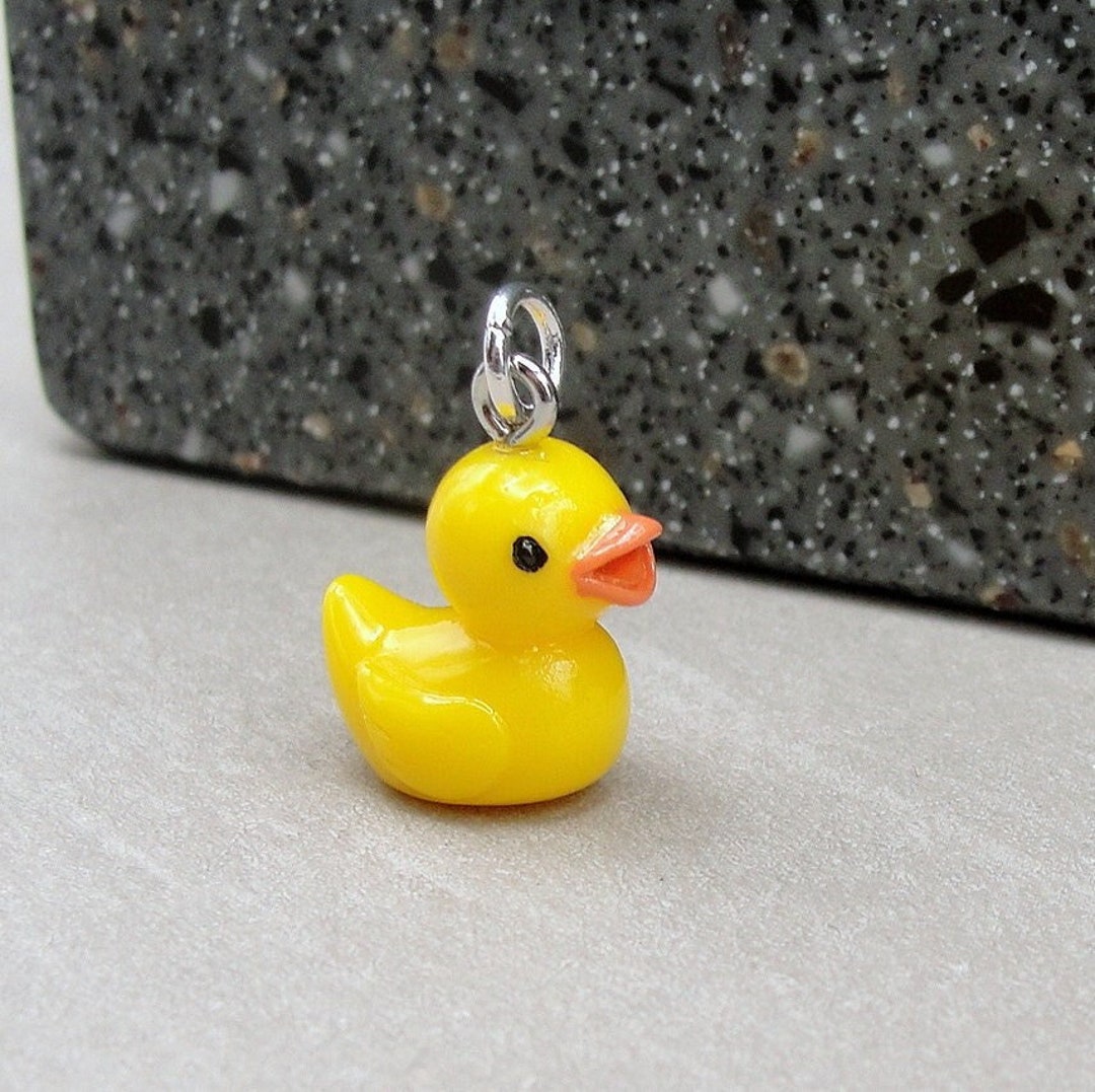 Yellow Duck Charm, 3D Rubber Ducky Charm, Cute Duck Charm, Duckling ...