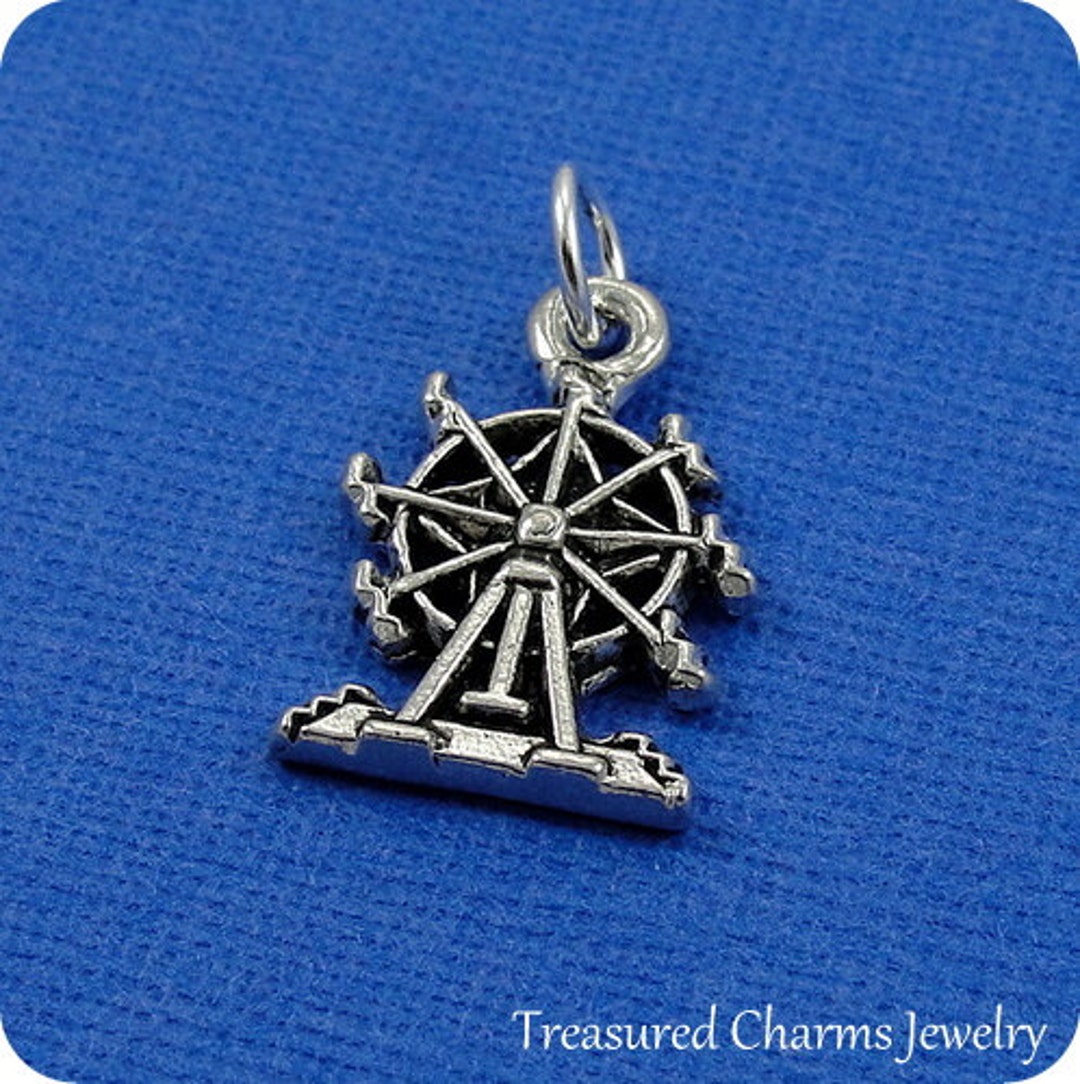 Ferris Wheel Charm - Silver Big Wheel Charm for Necklace or Bracelet - Etsy