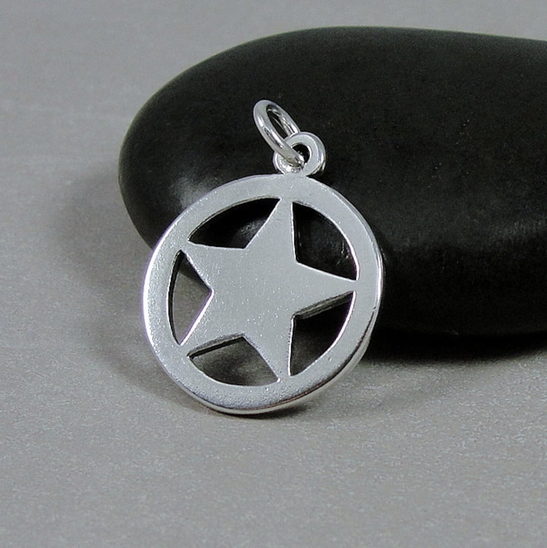 925 Sterling Silver Texas Star Charm, Lone Star State Charm, Sheriff ...