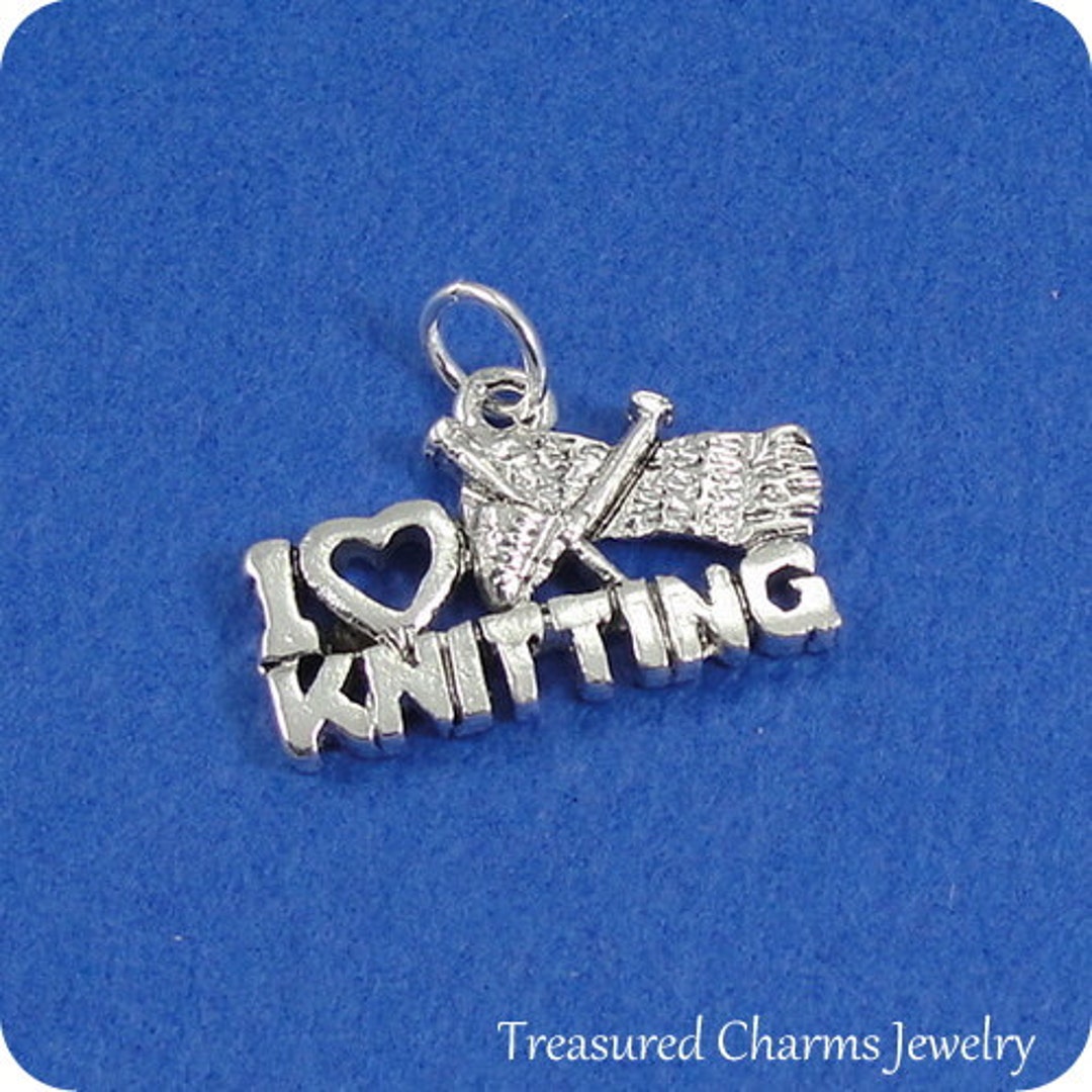 Love Knitting Charm - Silver Plated Knitting Charm for Necklace or ...