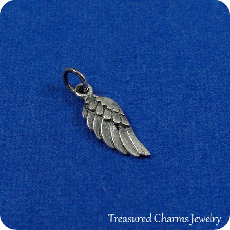 Tiny Angel Wing Charm Sterling Silver Angel Wing Charm for | Etsy