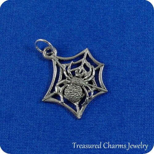 Spider Web Charm Silver Plated Spider Web Charm for Necklace - Etsy