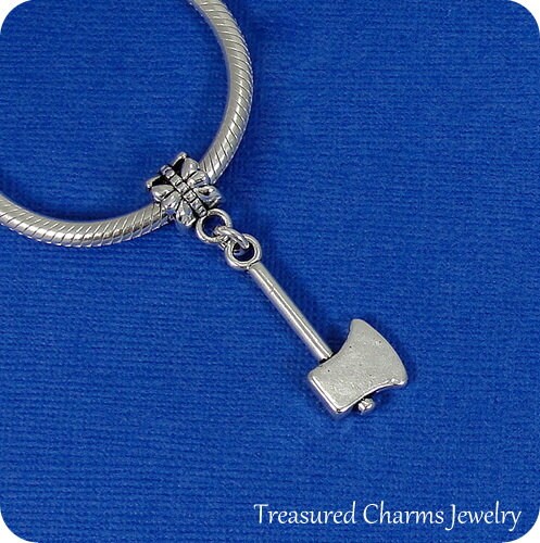 Axe European Dangle Bead Charm Silver Axe Charm for European | Etsy