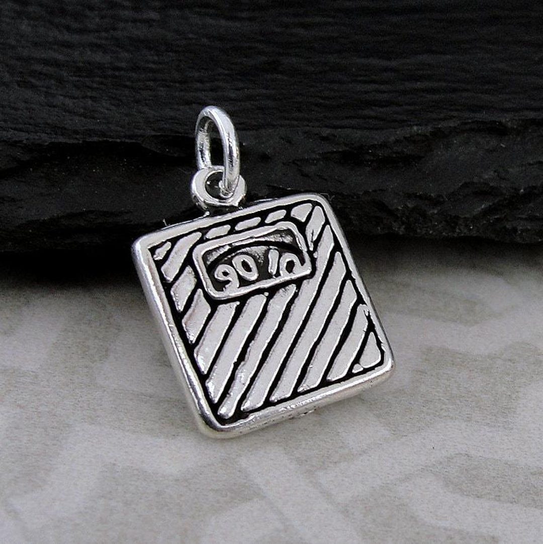 925 Sterling Silver Bathroom Scale Charm, Weight Loss Charm, Diet Charm ...