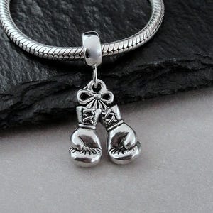 Boxing Gloves European Charm, Silver Boxing Gloves Dangle Charm, Boxer ...
