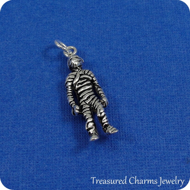 Sterling Silver Mummy Charm Halloween 3D Mummy Pendant | Etsy