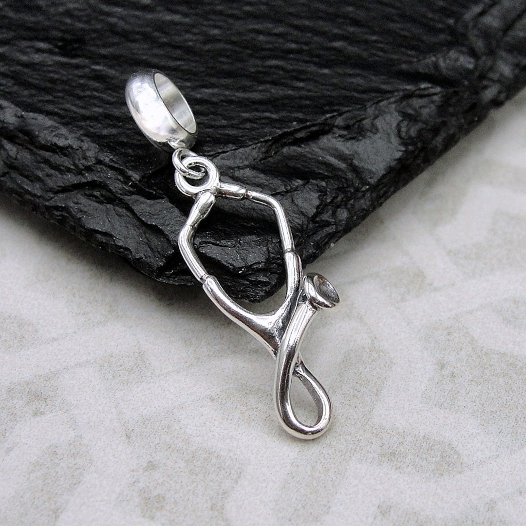 Stethoscope European Charm, 925 Sterling Silver Stethoscope Dangle Charm, Doctor Charm, Nurse ...
