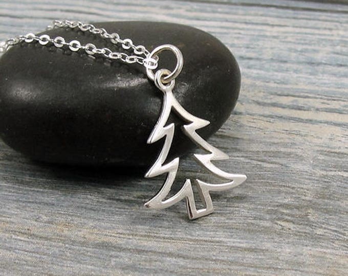 Christmas Tree Necklace Sterling Silver Christmas Tree Charm - Etsy