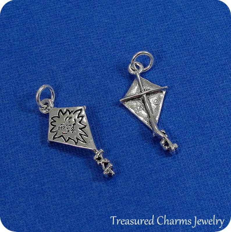 Kite Charm Silver Kite Charm for Necklace or Bracelet | Etsy