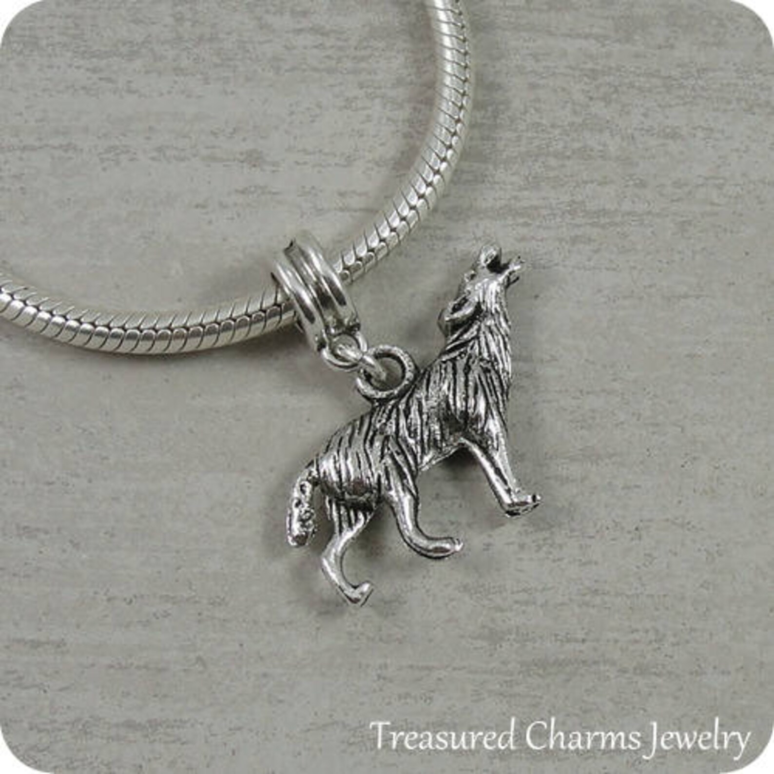 Howling Wolf European Dangle Bead Charm Silver Howling Wolf - Etsy