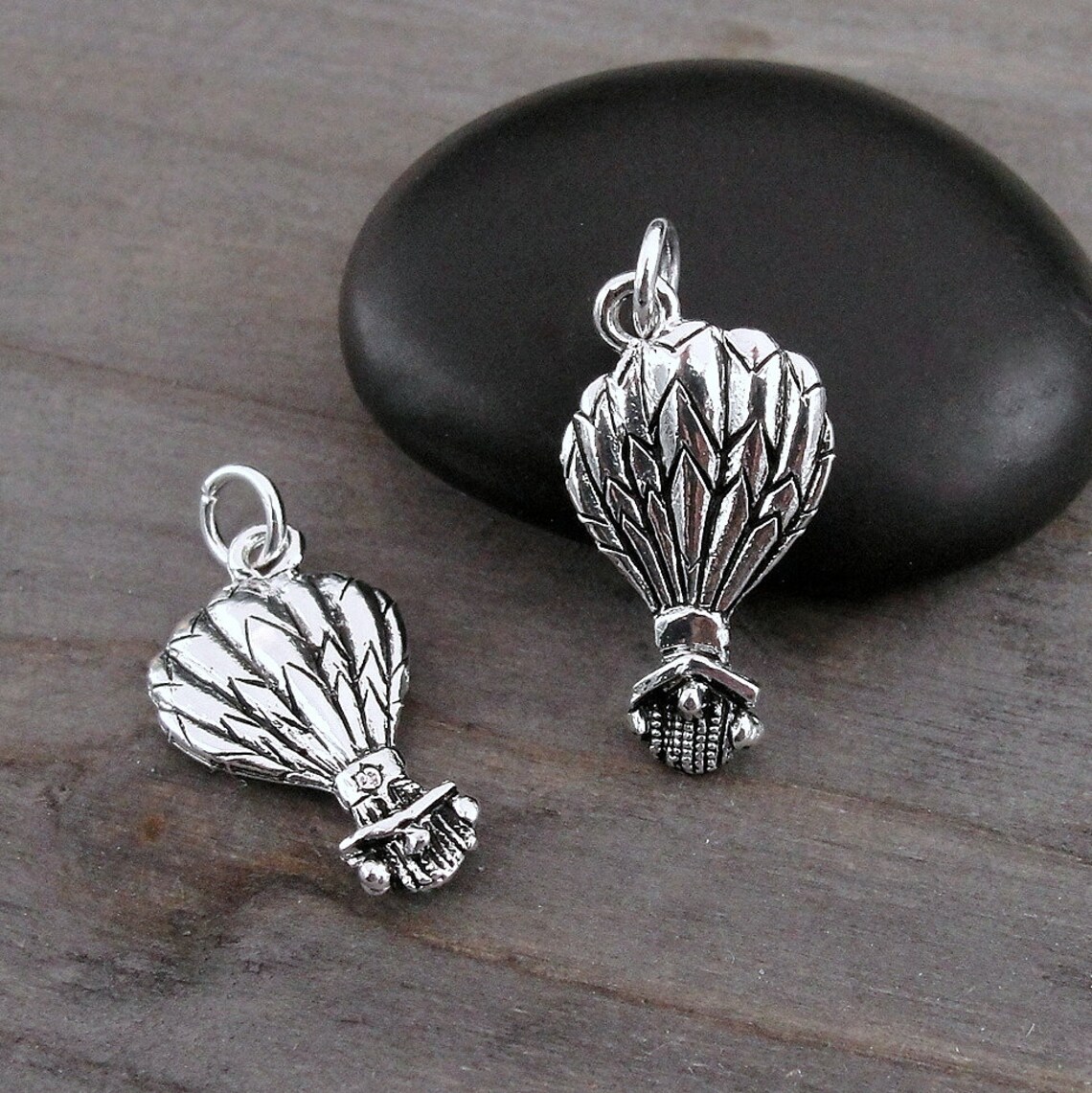 Hot Air Balloon Charm, Silver Plated Hot Air Balloon Pendant for ...