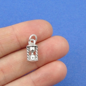 Hourglass Charm, Silver Sand Timer Charm for Necklace or Bracelet ...