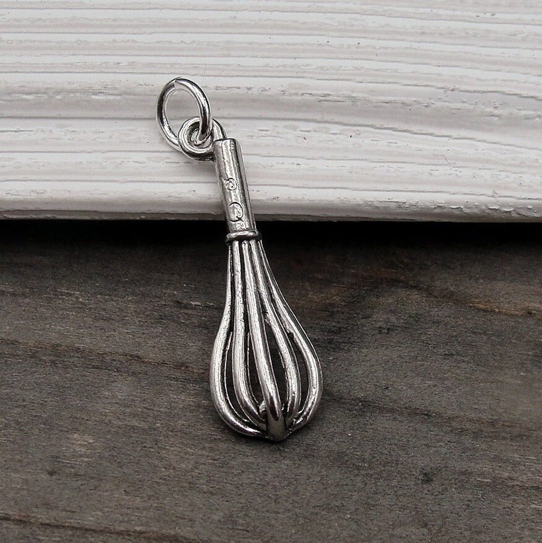 Silver Baker's Whisk Charm, Baking Whisk Pendant, Pastry Chef Charm ...