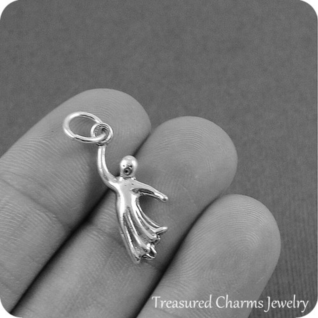 Ghost Charm - Sterling Silver Ghost Charm for Necklace or Bracelet - Etsy