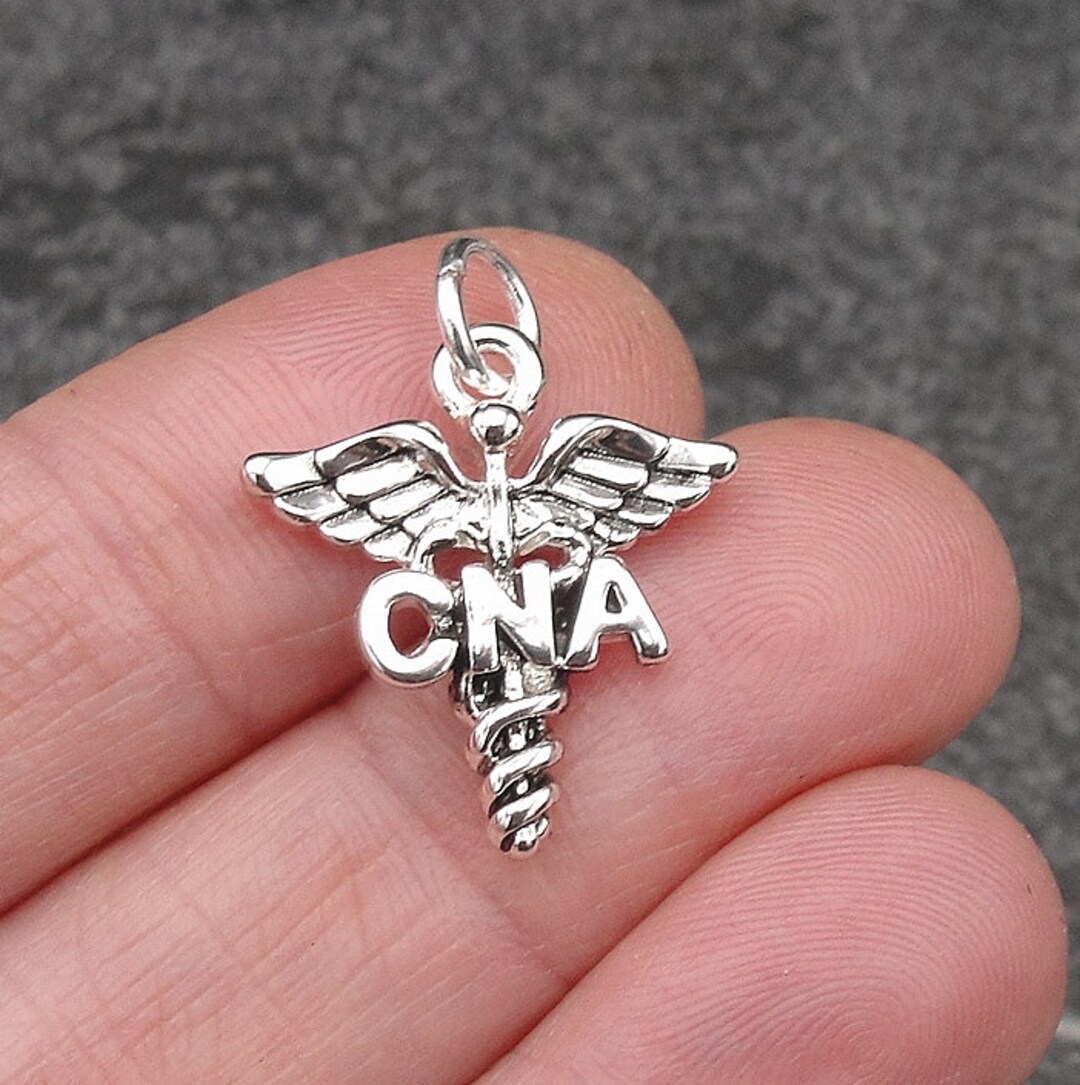Silver Certified Nursing Assistant Charm, CNA Caduceus Charm, Nurse's ...