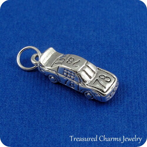 Race Car Charm Silver Race Car Charm for Necklace or - Etsy