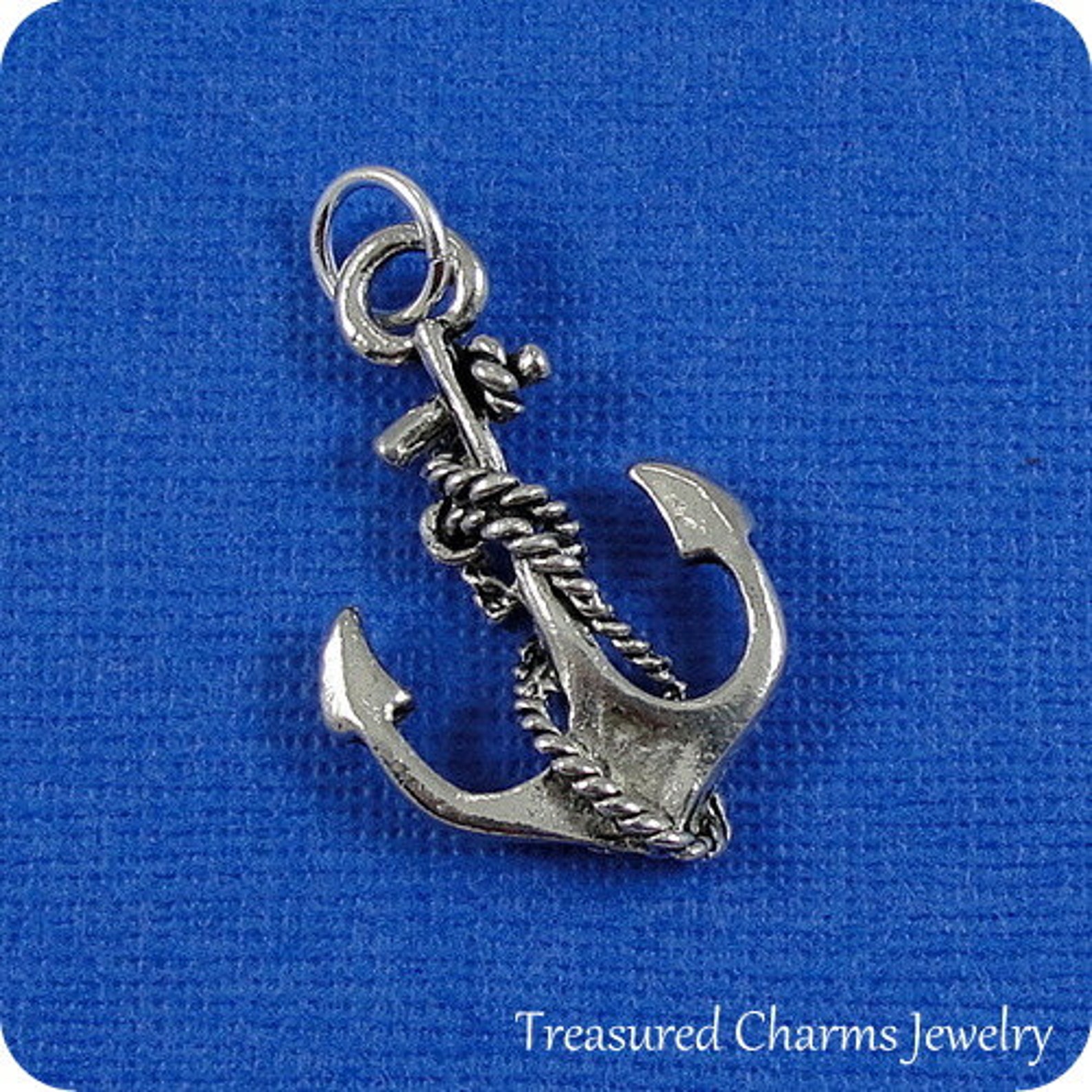 Nautical Anchor Charm Silver Plated Anchor Charm for | Etsy