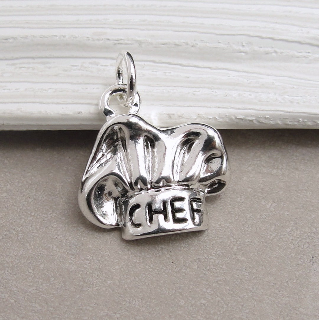 Chef Hat Charm, Silver Plated Chef Charm, Silver Baker's Chef Hat Charm ...
