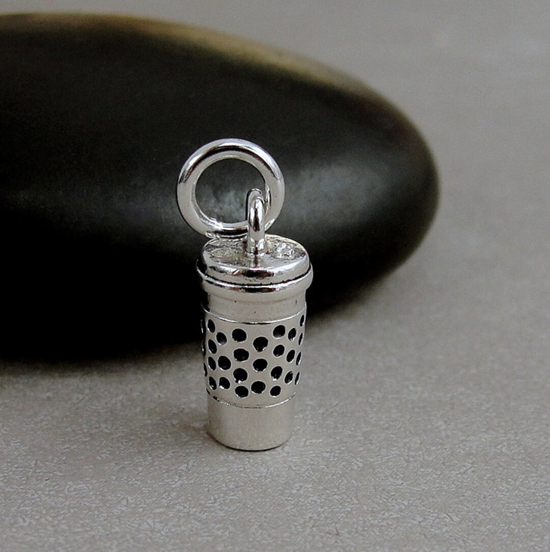 CLOSEOUT, Tiny Coffee Cup Charm, Sterling Silver Coffee to Go Cup ...