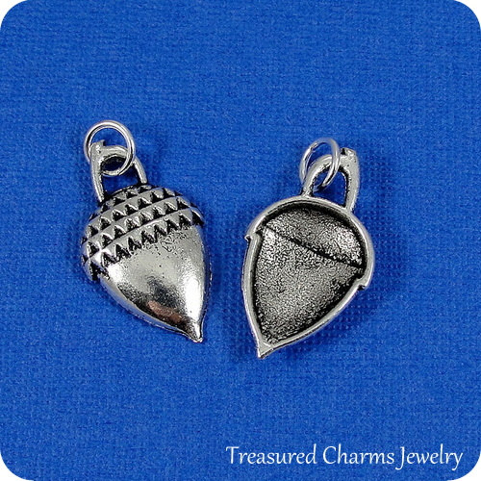 Acorn Charm Silver Plated Acorn Charm for Necklace or - Etsy