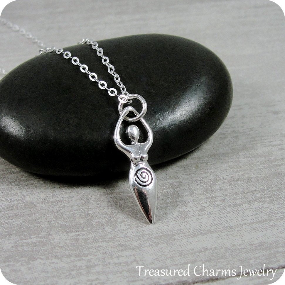 Fertility Goddess Necklace Sterling Silver Fertility Symbol | Etsy