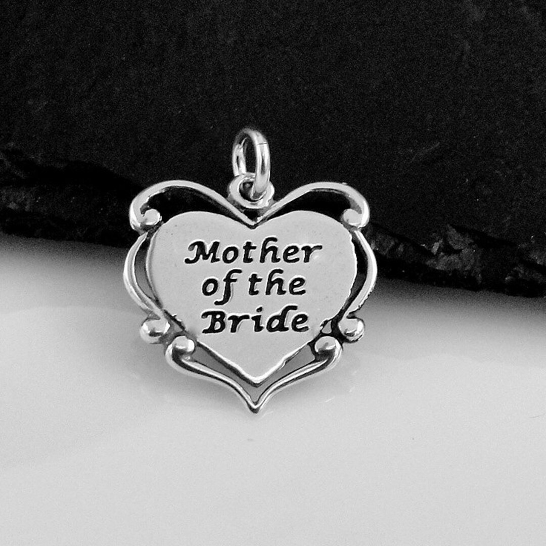 Mother of the Bride Charm, Sterling Silver Bridal Charm for Necklace or ...