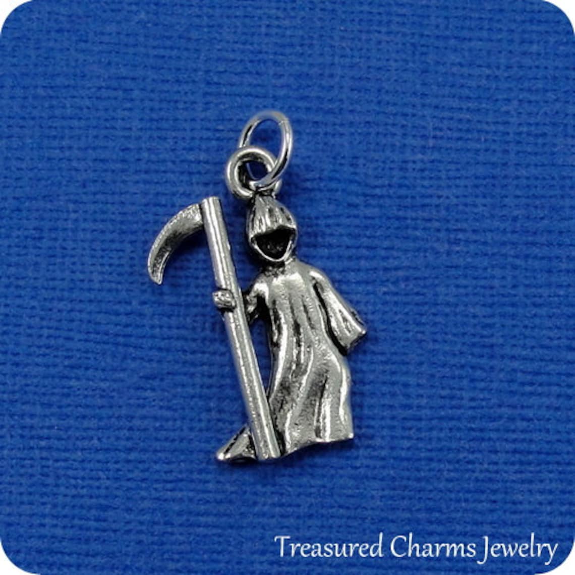 Grim Reaper Charm Silver Grim Reaper Charm for Necklace or | Etsy