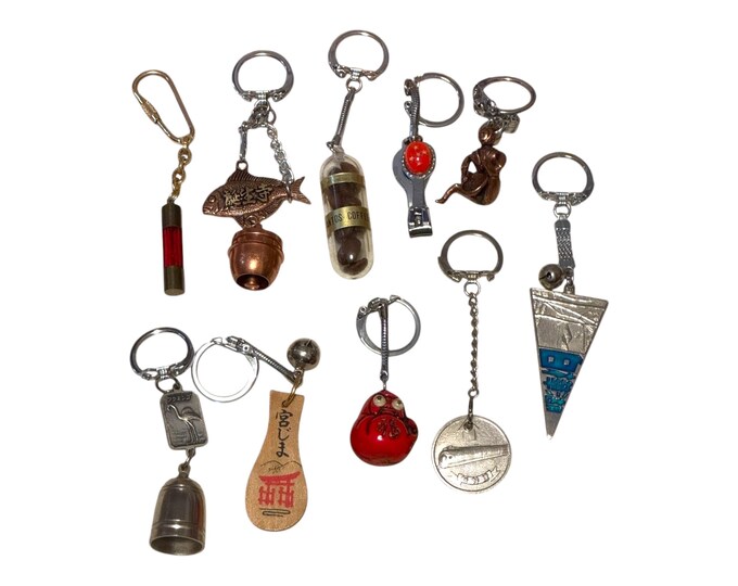 Lot of 10 Japanese Vintage Key Rings Ring Key Chains Chain 1980–90s ...