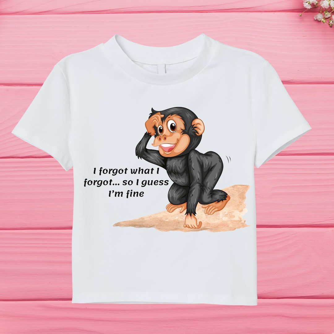 Funny Monkey SVG PNG, I Forgot What I Forgot Quote , Quirky Animal ...