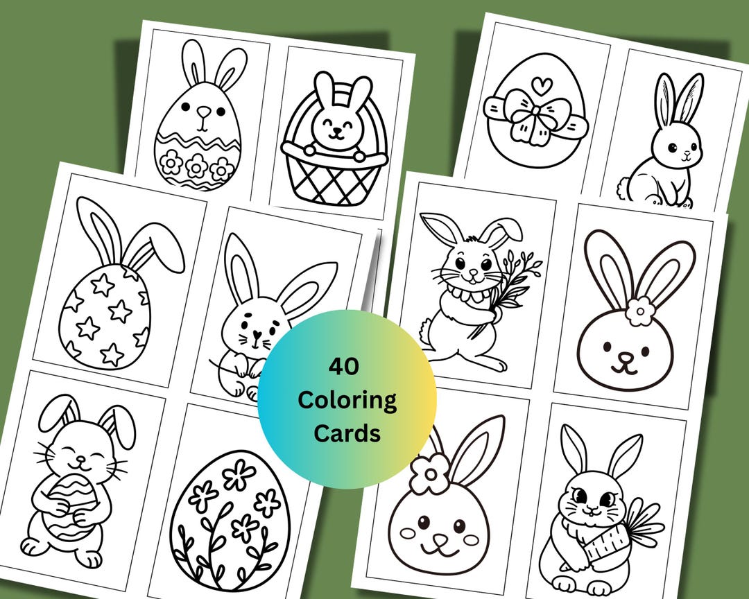 Easter Coloring Card, Easter Easy Coloring Pages, Easter Printable ...