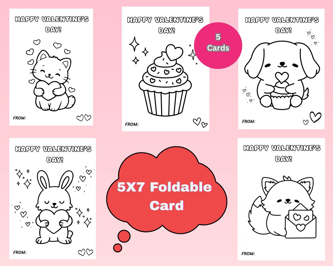Printable Coloring Valentine Cards - Coloring Valentine Card for Kids ...