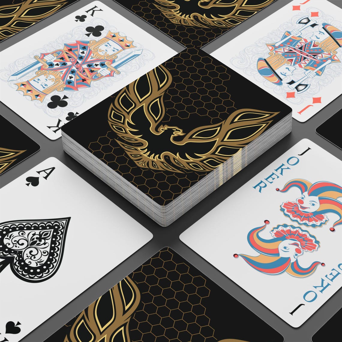 SATB Black and Gold Trans Am Firebird Phoenix Playing Cards | Poker ...