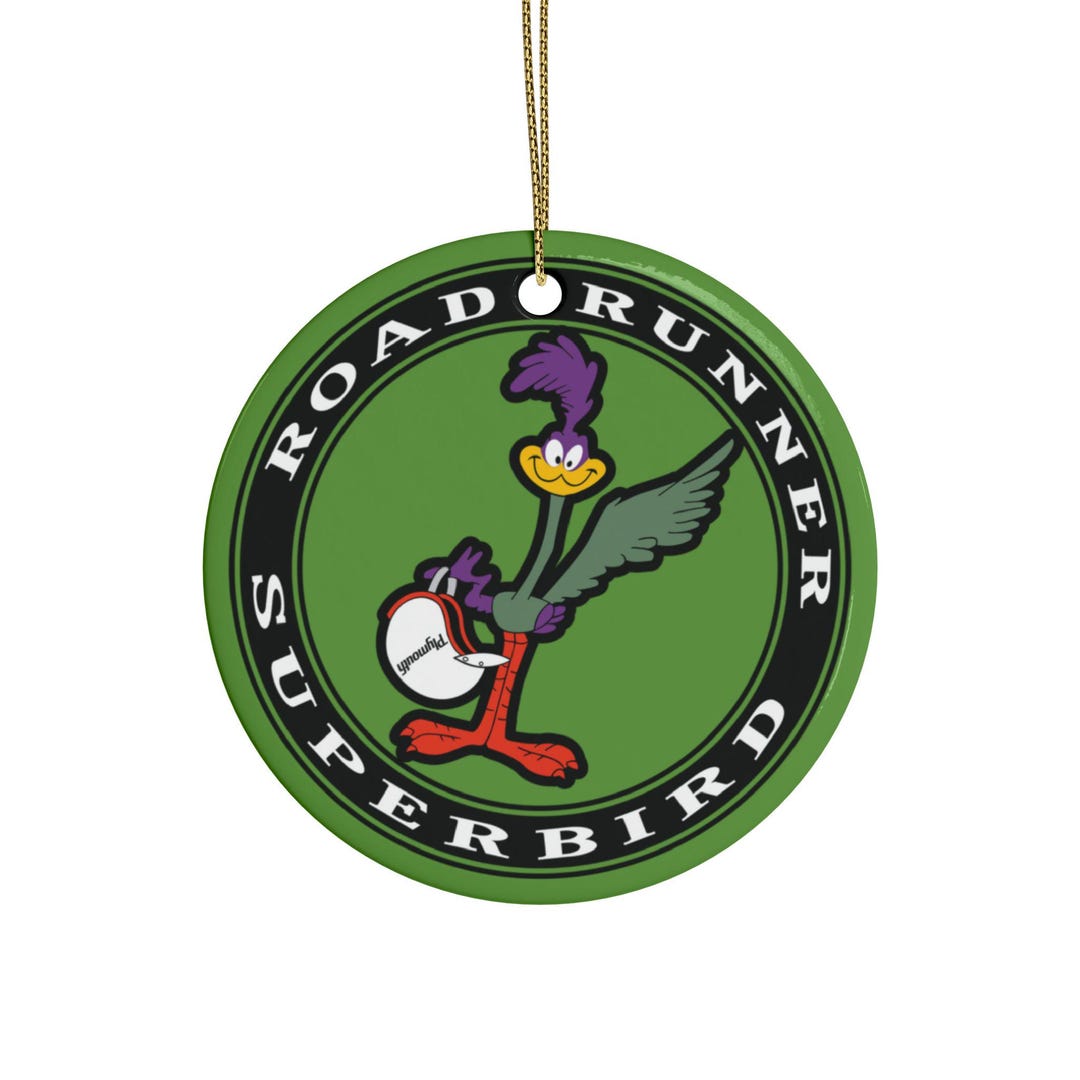 Roadrunner Superbird Logo Ceramic Ornament | Round Holiday Ornament ...