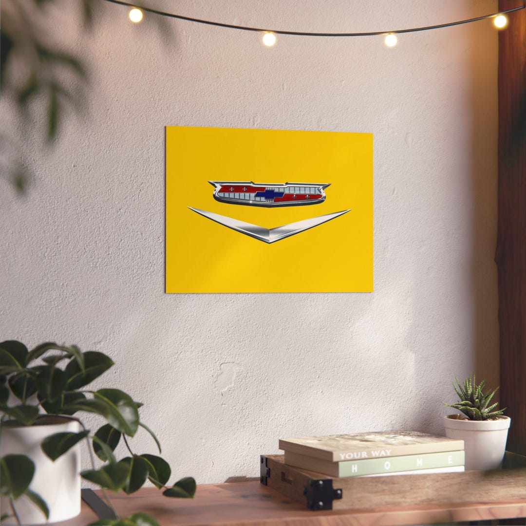Bel Air Chrome Emblem Art Classic Car Aluminum Composite Panel | Yellow ...