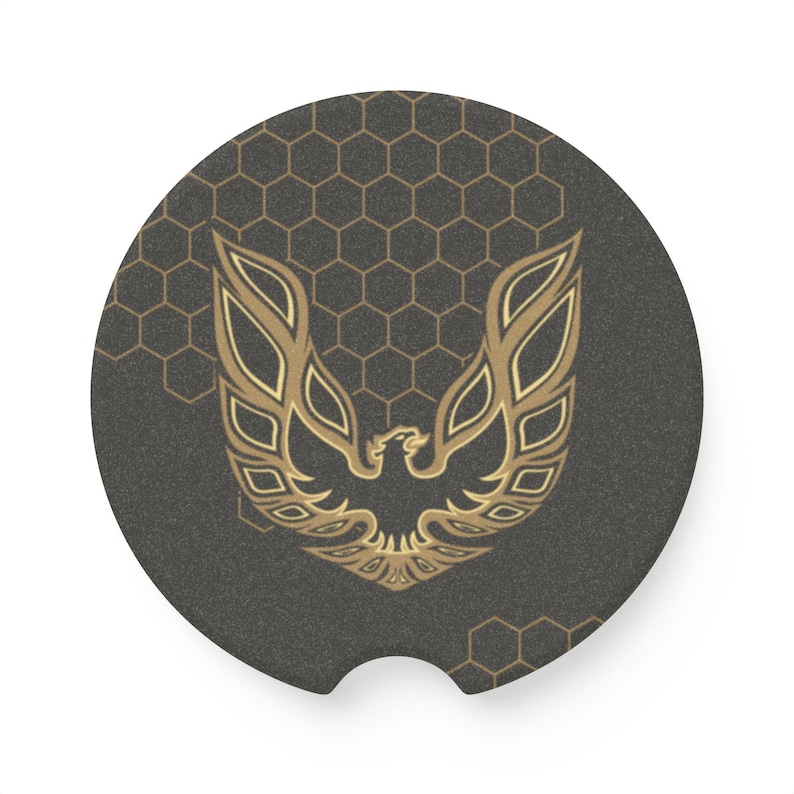 Gold Firebird Trans Am Phoenix Emblem Car Coaster | Soapstone Look ...
