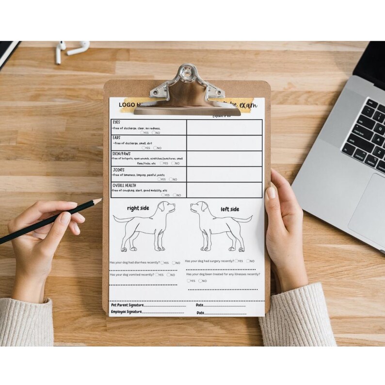 Dog Boarding Canva Set, Editable Dog Report Card, Business Cards for ...