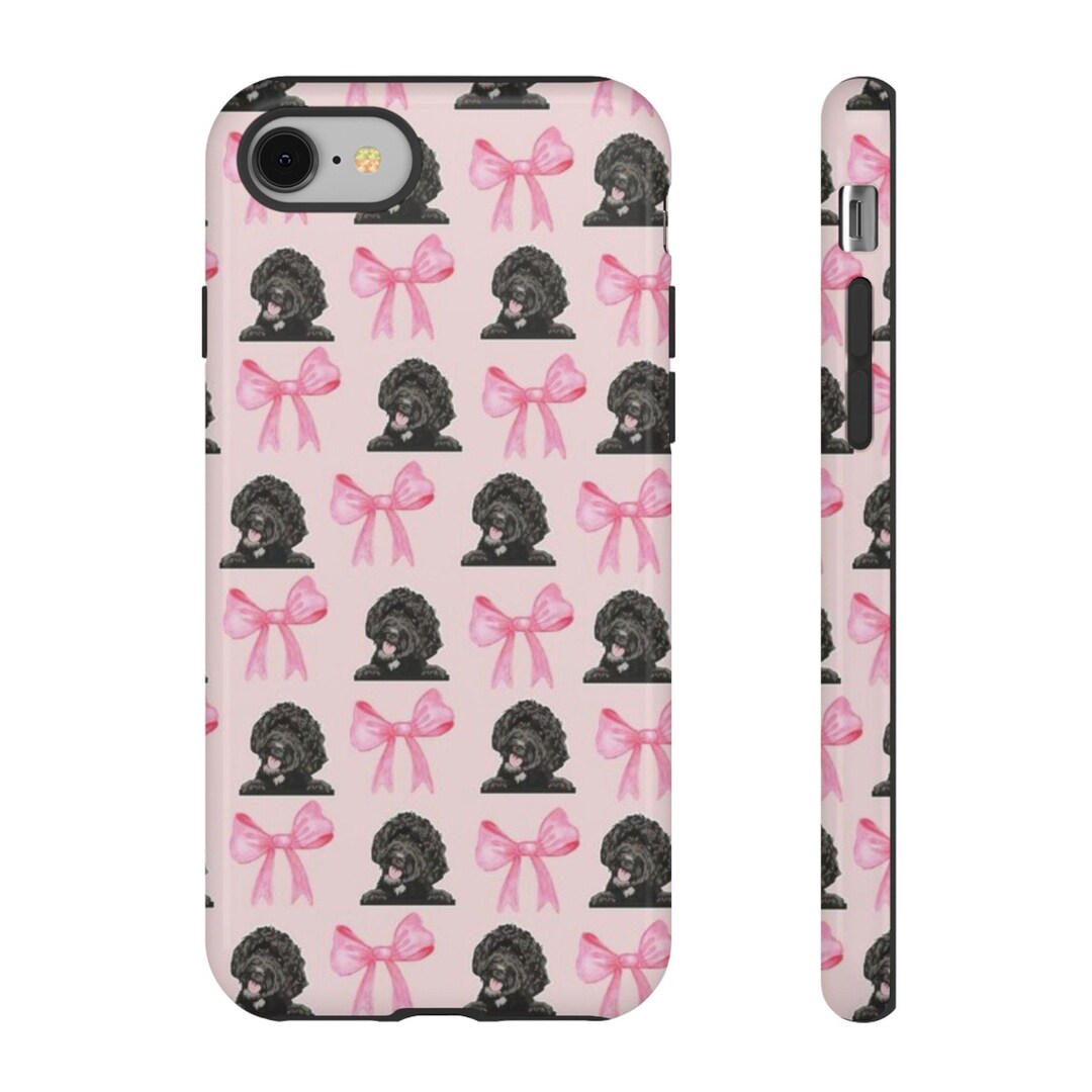 Aussiedoodle Pink Bow Phone Case, Goldendoodle Lover Gift, Cute Dog ...