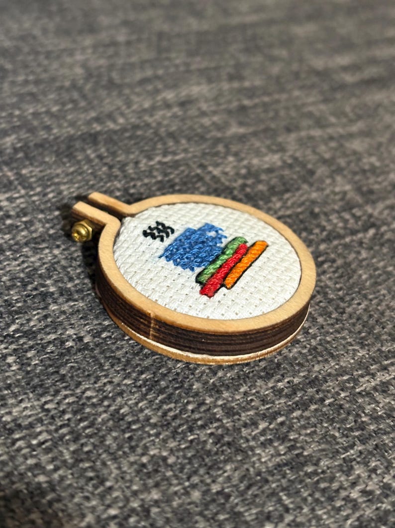 Completed Stack of Book With Coffee Cross Stitch - Etsy