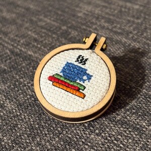 Completed Stack of Book With Coffee Cross Stitch - Etsy