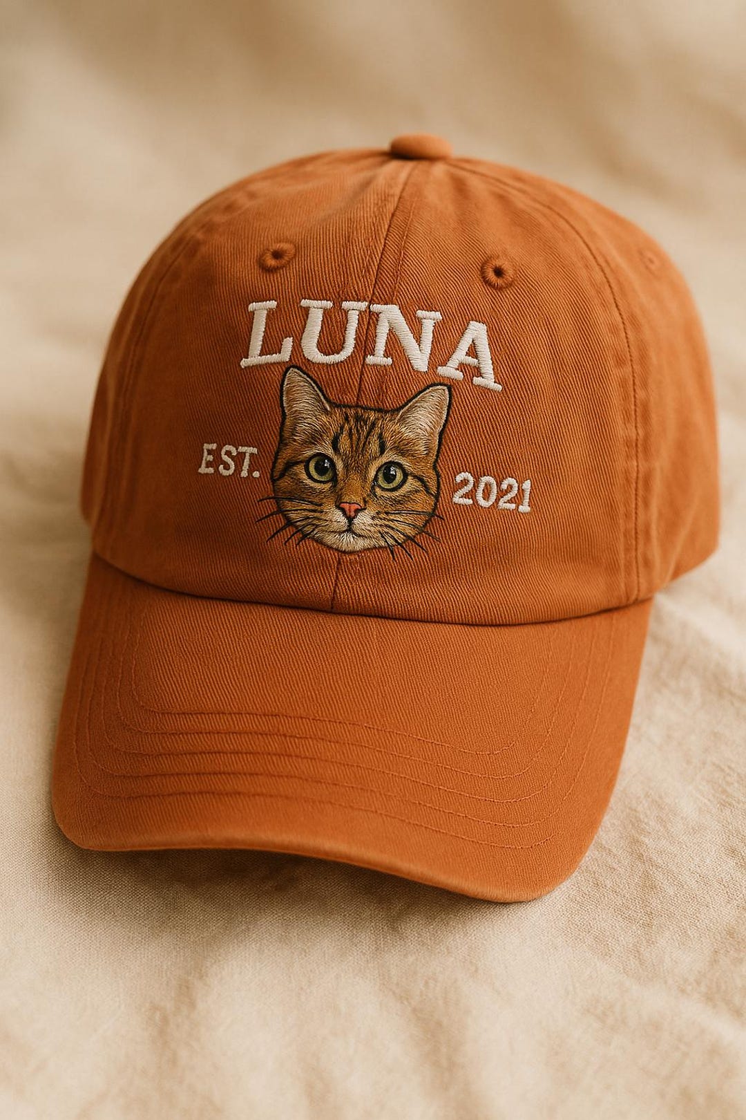 Custom Embroidered Pet Photo Hat, Personalized Dog Cat Cap - Etsy